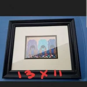 Accents | Vintage 1992 Aj Smith Framed Drawing 3 Men Doing Yoga | Poshmark